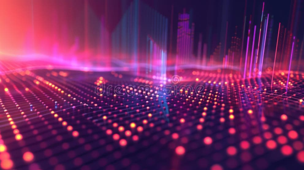 Abstract Digital Sound Equalizer. Linear Wave-like Sound. Stock ...