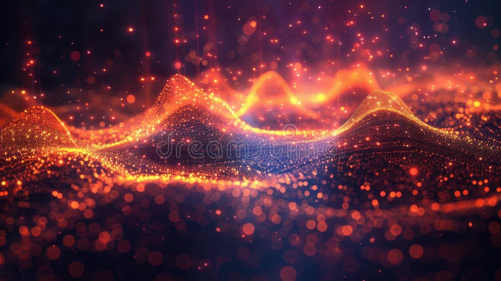 Abstract Digital Sound Equalizer. Linear Wave-like Sound. Stock ...