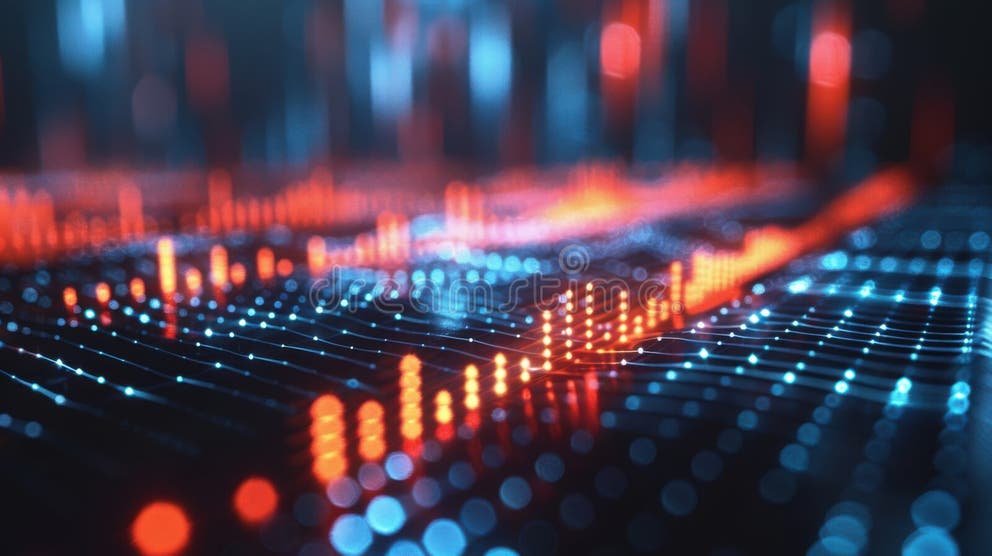 Abstract Digital Sound Equalizer. Linear Wave-like Sound. Stock ...