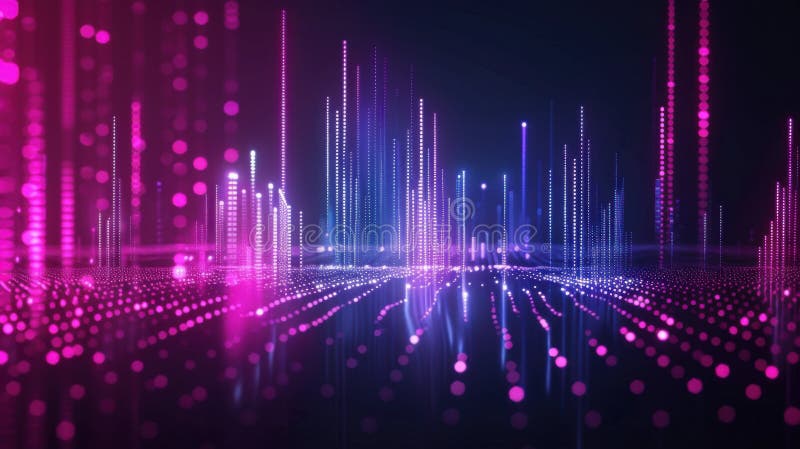 Abstract Digital Sound Equalizer. Linear Wave-like Sound. Stock ...