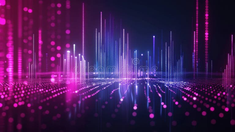 Abstract Digital Sound Equalizer. Linear Wave-like Sound. Stock ...