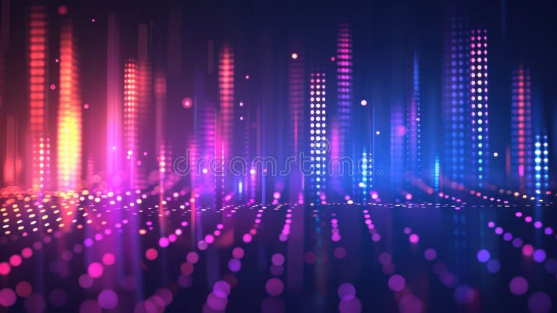 Abstract Digital Sound Equalizer. Linear Wave-like Sound. Stock ...