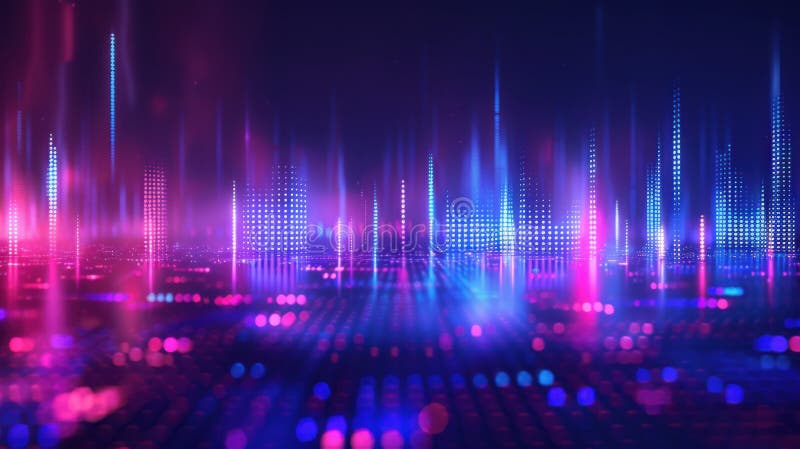 Abstract Digital Sound Equalizer. Linear Wave-like Sound. Stock ...