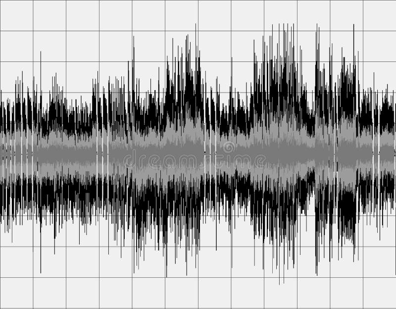 Gray Sound Waves on a White Background. Stock Vector - Illustration of ...