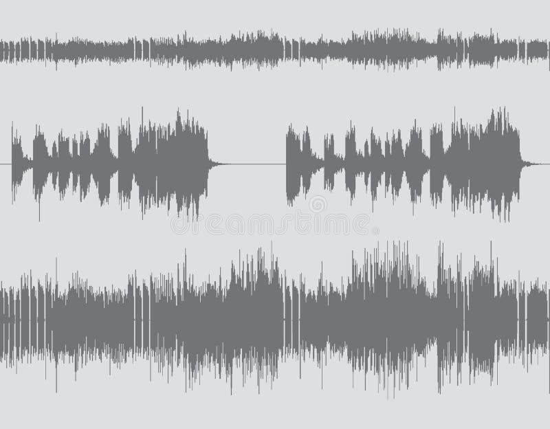 Gray Sound Waves on a White Background. Stock Vector - Illustration of ...