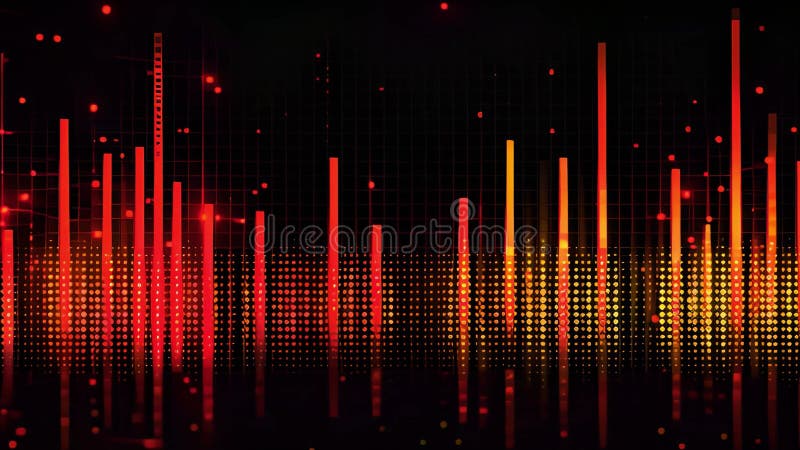 Abstract Digital Sound Wave Visualization with Red and Yellow Gradient ...