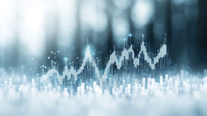 Abstract Digital Sound Wave Visualization with Soft Blue Tones ...