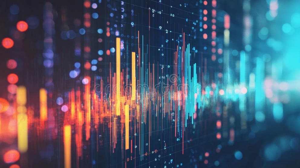 Abstract Digital Soundwave with Glowing Data Visualization Stock Image ...