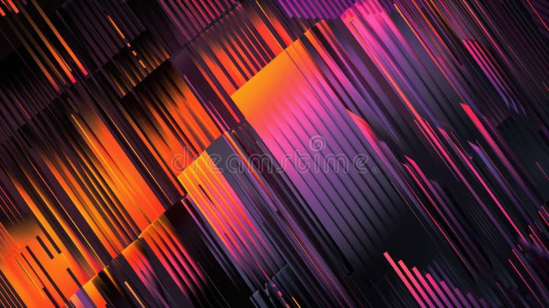 Abstract Digital Space Background with Neon Waves, Artistic Patterns ...
