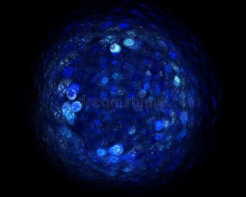 Abstract Digital Sphere in Blue Phosphorescent Illuminated Color on ...
