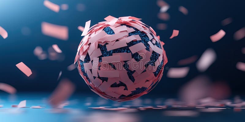 Abstract Digital Sphere with Colorful Segments Floating in Motion Stock ...