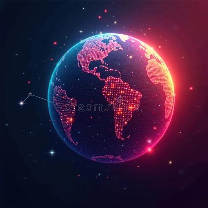 Abstract Digital Sphere, Data Connections Pulse , Abstract, Global ...