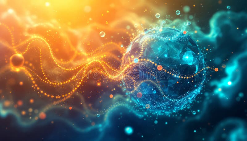 Abstract Digital Sphere: Interconnectedness and Energy Flow Stock ...