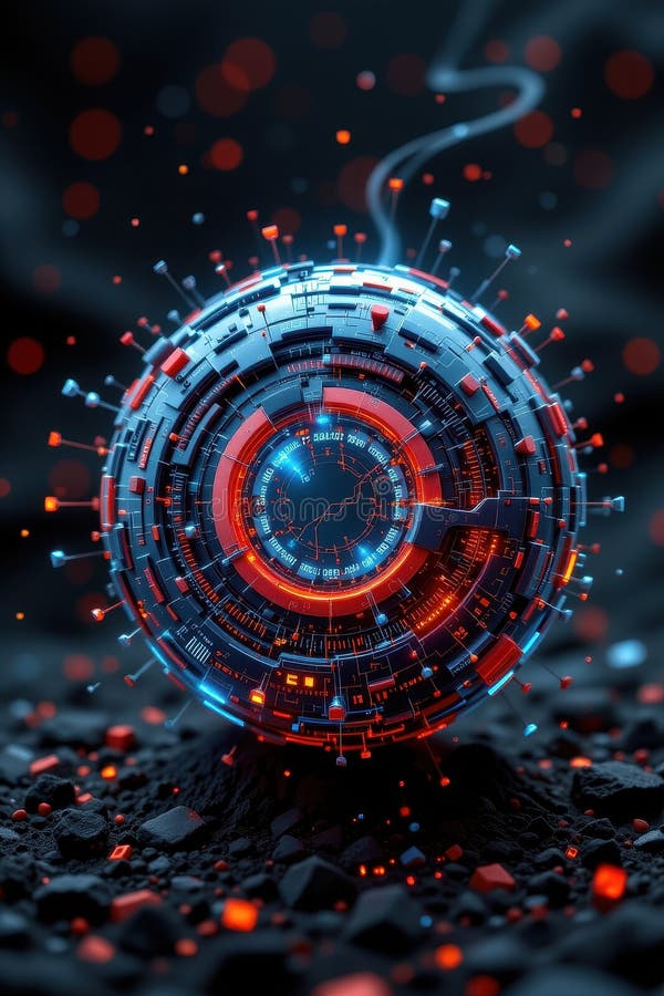 Abstract Digital Sphere Made of Code Fragments Representing Central Ai Engine Stock Illustration ...