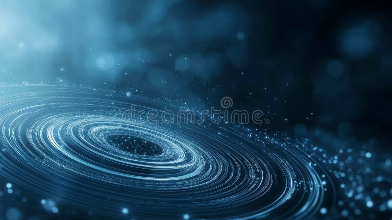 Abstract Digital Spiral with Glowing Particles Stock Illustration ...