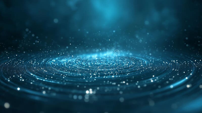 Abstract Digital Spiral with Sparkling Particles Stock Illustration ...