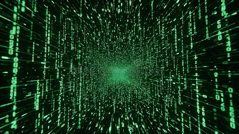 Digital Vortex Glowing Binary Data Symbolizing Technology Information ...