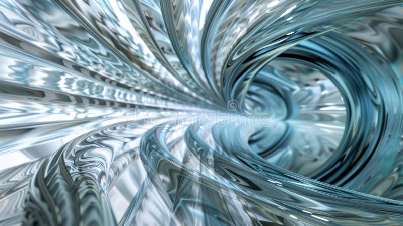 Abstract Digital Swirl in Cool Blue Tones Stock Image - Image of ...