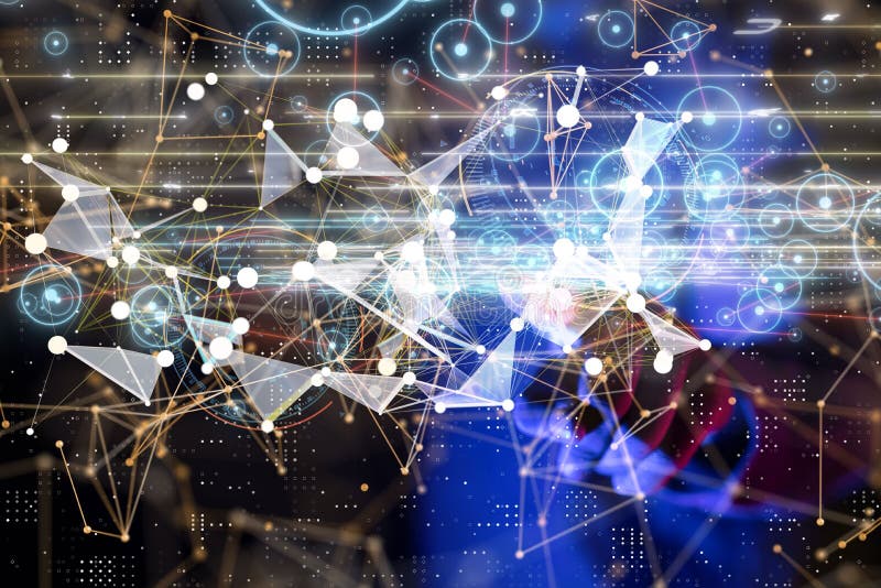 Abstract Digital System Interface Design. Technology, Network Stock ...