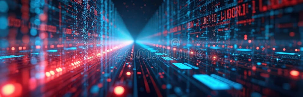 Abstract Digital Tech Background. Programming Code Lines on Computer Screen Stock Illustration ...