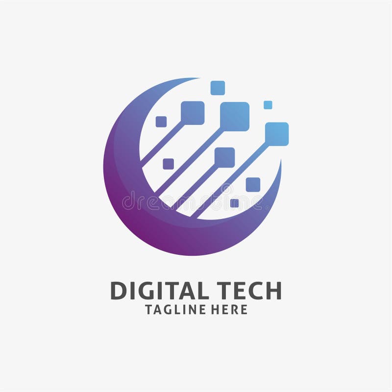 Digital tech logo design stock vector. Illustration of future - 237706205