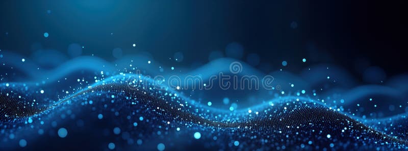 Abstract Digital Tech Wave Design with Blue Light Effect. Dynamic ...
