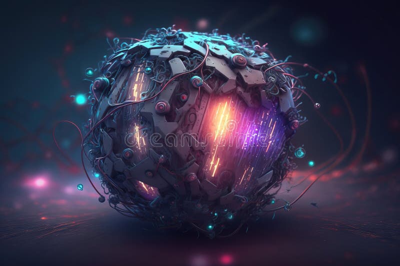 Abstract Digital Technology Background AI Generated Stock Image - Image ...