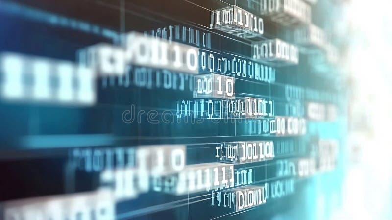 Abstract Digital Technology Background With Binary Code Data Visualization And Futuristic