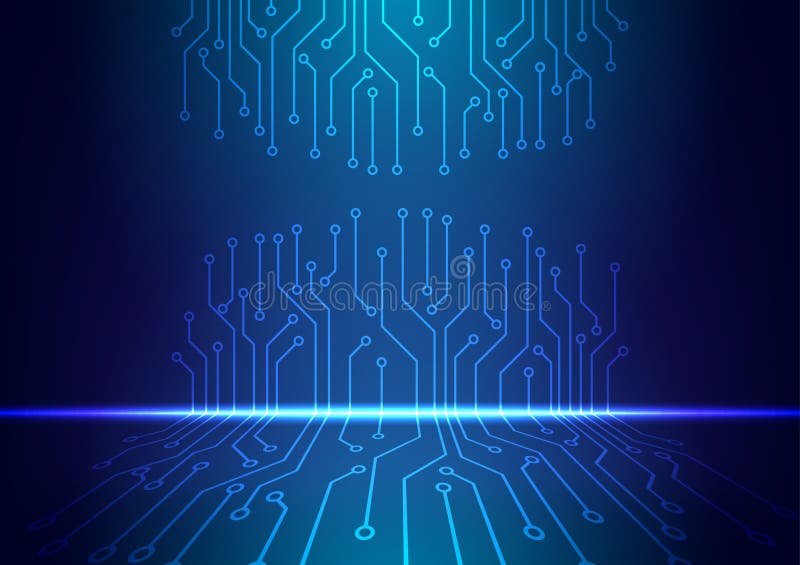 Abstract Digital Technology Background. Circuit System Communication ...