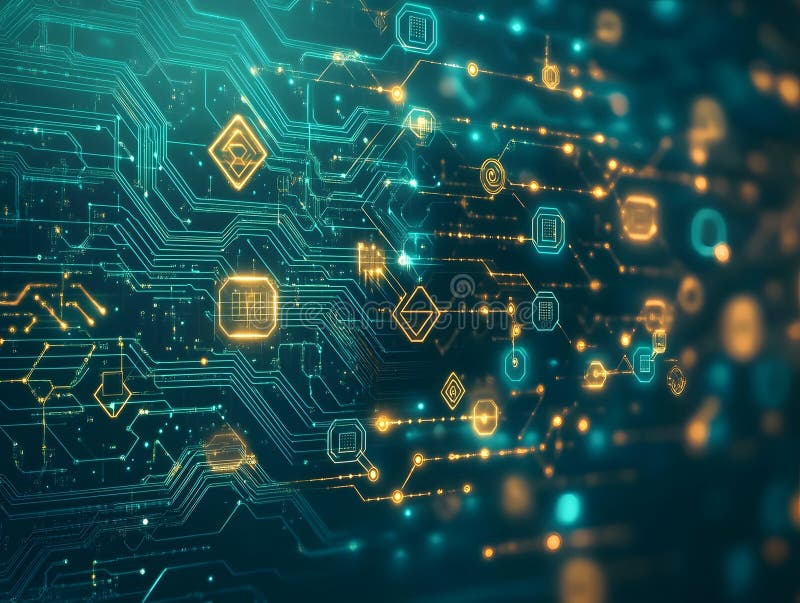 Abstract Digital Technology Background with Futuristic Circuit Patterns ...