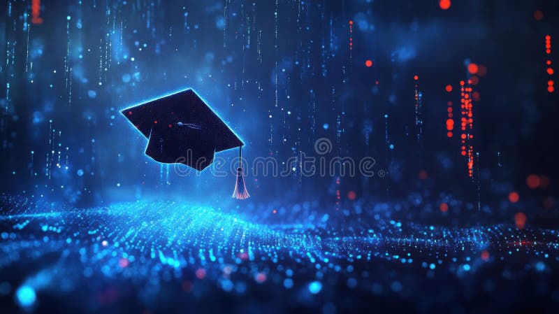 Abstract Digital Technology Background with a Graduation Digital Stock ...