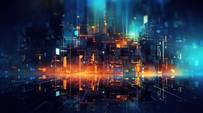 Abstract Digital Technology Background. Illustration AI Generative ...