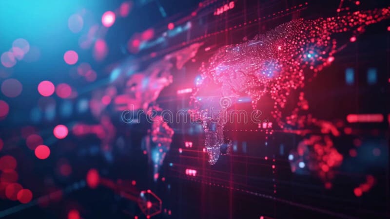 Abstract Digital Technology Background with World Map and Binary Code ... Abstract Digital Technology Background with World Map and Binary Code ...