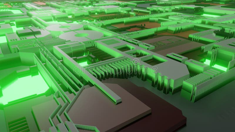 Abstract Digital Technology Circuit Board with Neon Colors Digital Data ...
