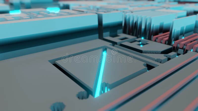 Abstract Digital Technology Circuit Board with Neon Colors Digital Data ...