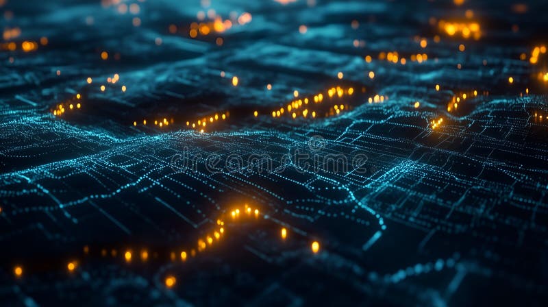 Abstract Digital Technology Concept. Network Connection Structure. Big Data Visualization Stock ...