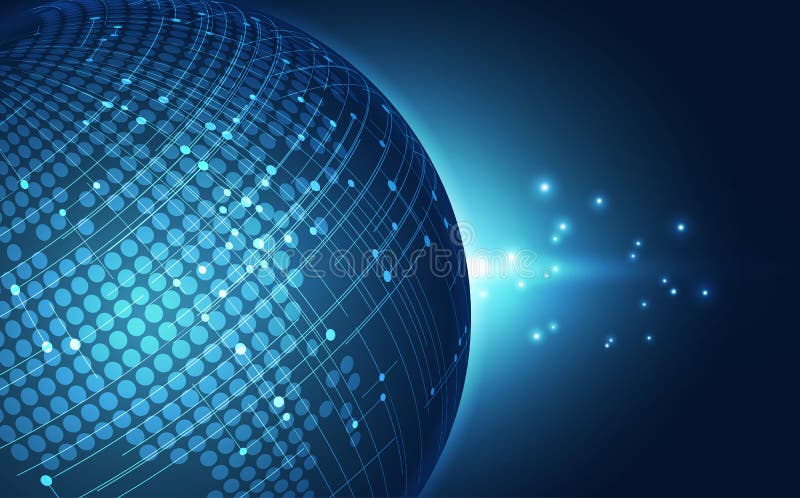 Abstract Digital Technology Connection on Earth Concept Background ...