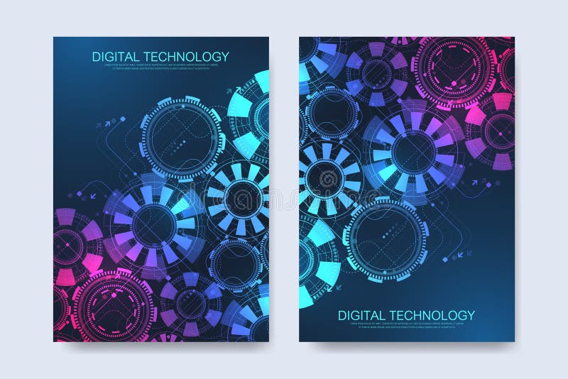 Abstract Digital Technology Cover Template Design for a Report and ...