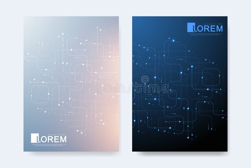 Abstract Digital Technology Cover Template Design for a Report and ...