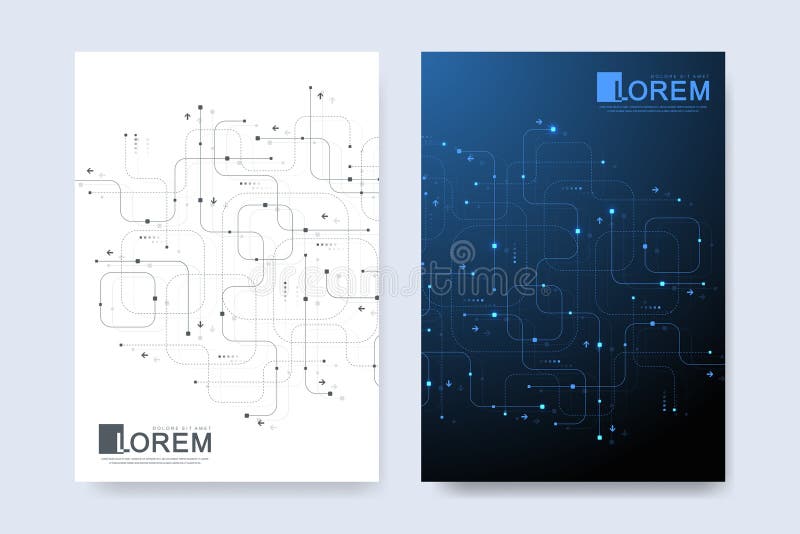 Abstract Digital Technology Cover Template Design for a Report and ...