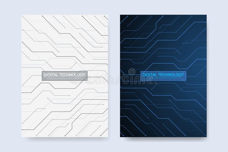 Abstract Digital Technology Cover Template Design for a Report and ...