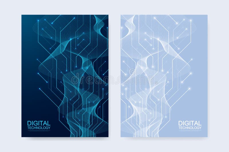 Abstract Digital Technology Cover Template Design for a Report and ...