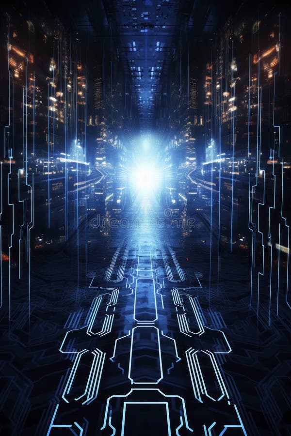 Abstract Digital Technology Futuristic Circuit Over Database in Server ...