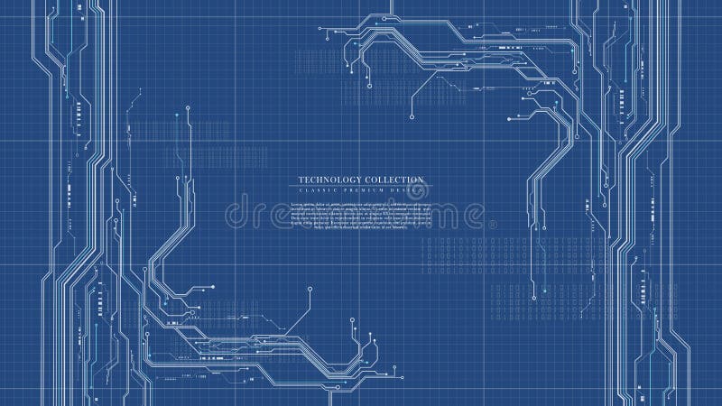 Abstract Digital Technology Futuristic Engineering Blueprint Background ...