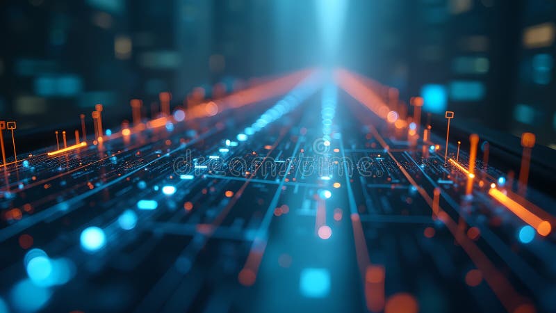 Abstract Digital Technology Futuristic Network Stock Illustration ...