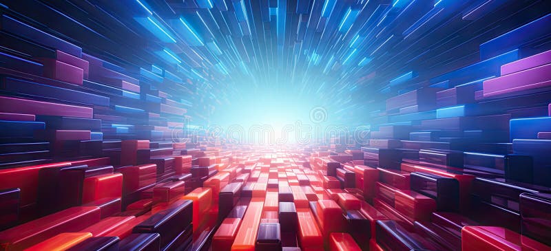 Abstract Digital Technology Gaming Background. Neon Lights Glowing ...