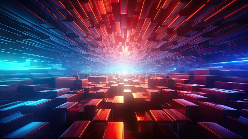 Abstract Digital Technology Gaming Background. Neon Lights Glowing ...