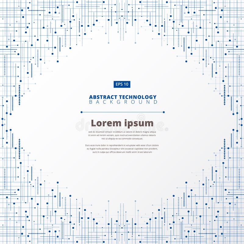 Abstract Digital Technology Geometric Lines Dots Background, Vector ...