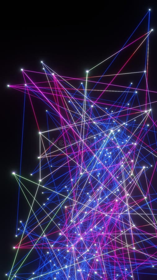 Abstract Digital Technology Network Glowing Dots and Lines Vertical ... Abstract Digital Technology Network Glowing Dots and Lines Vertical ...