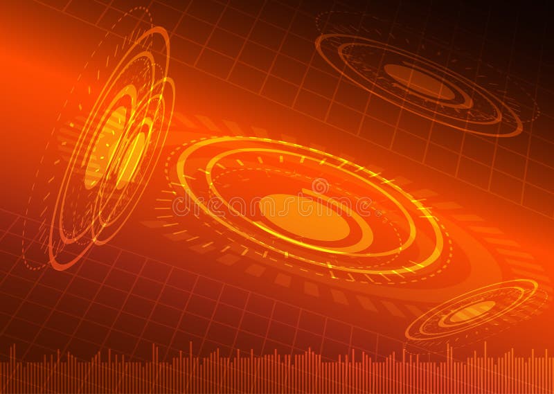 Abstract Digital Technology Orange Background. Stock Vector ...